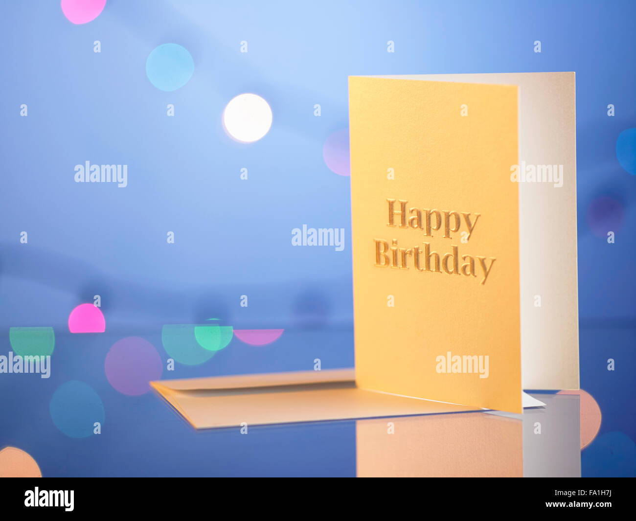 birthday card with a gift by the side Stock Photo - Alamy