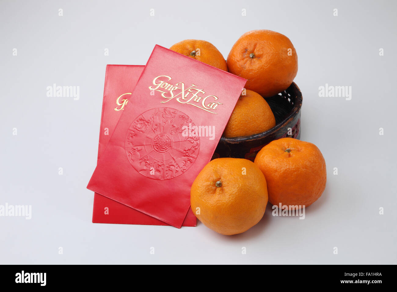chinese new year celebration mandarin orange with ang pao Stock Photo ...