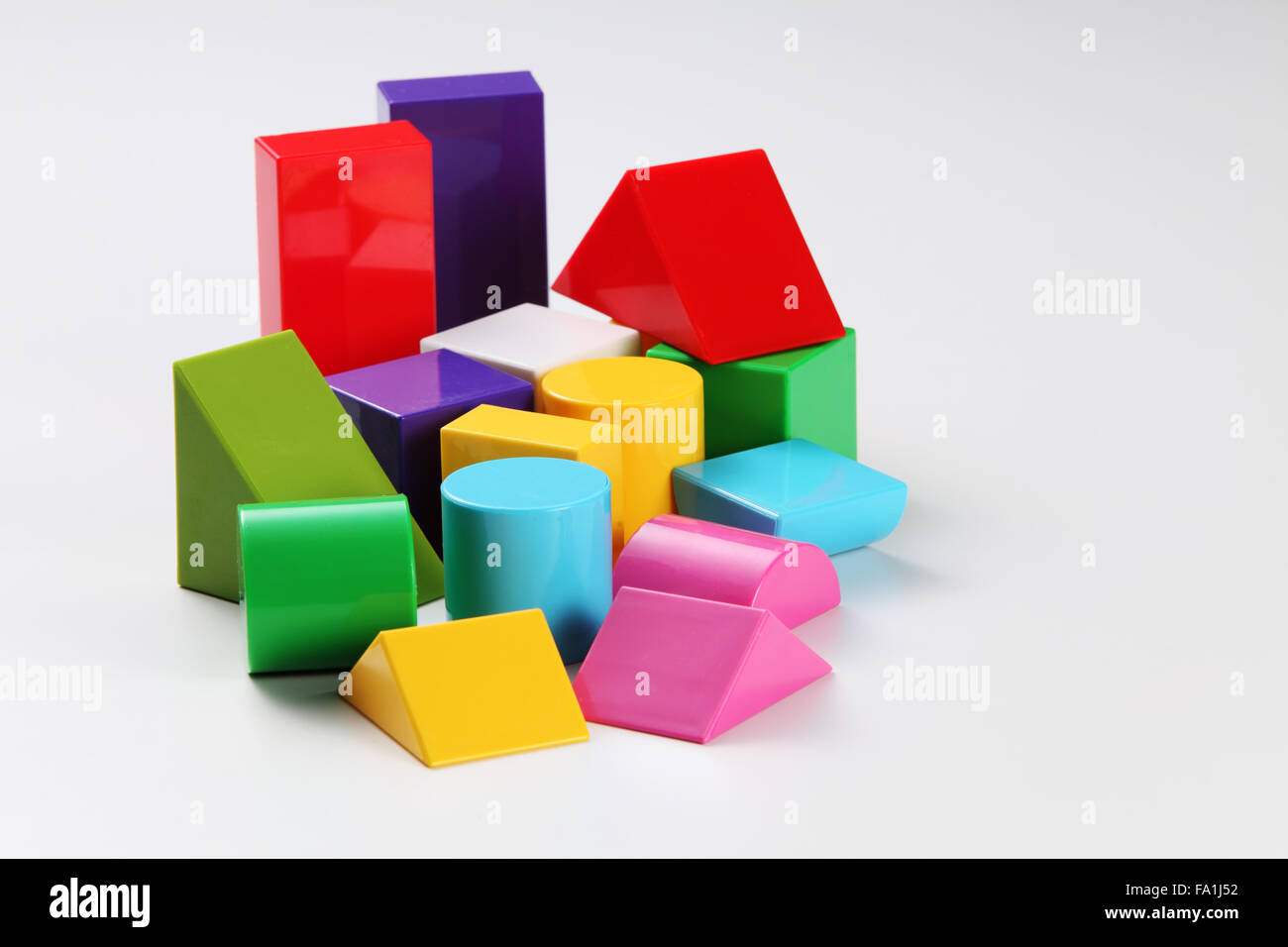 colorful building blocks isolated on white background Stock Photo - Alamy