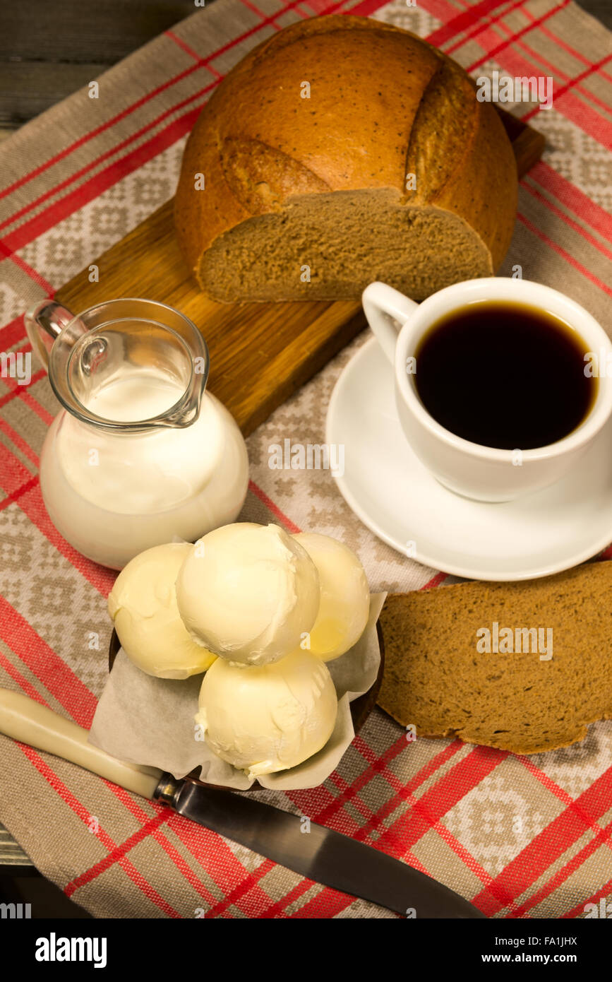 balls of fresh farm butter for breakfast Stock Photo - Alamy