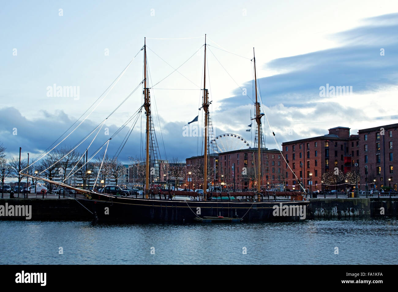 The Albert Dock complex in Liverpool at dusk Stock Photo - Alamy