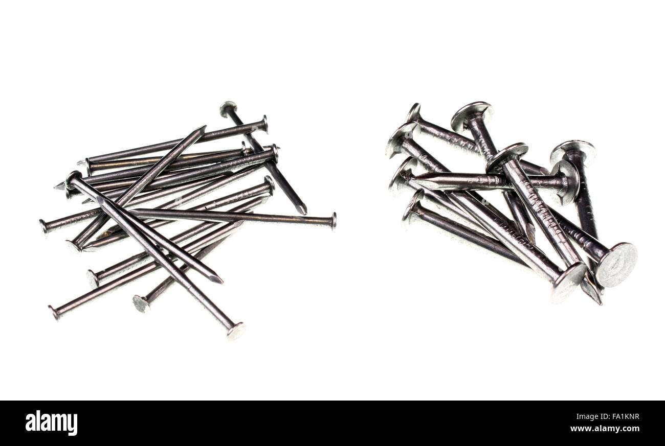 Nails tool on a white background Stock Photo - Alamy
