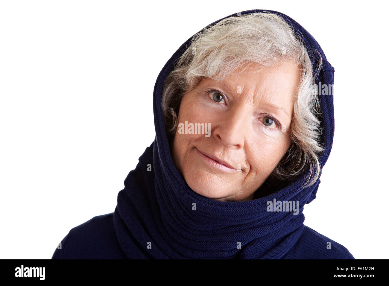 Old woman in head scarf hi-res stock photography and images - Alamy