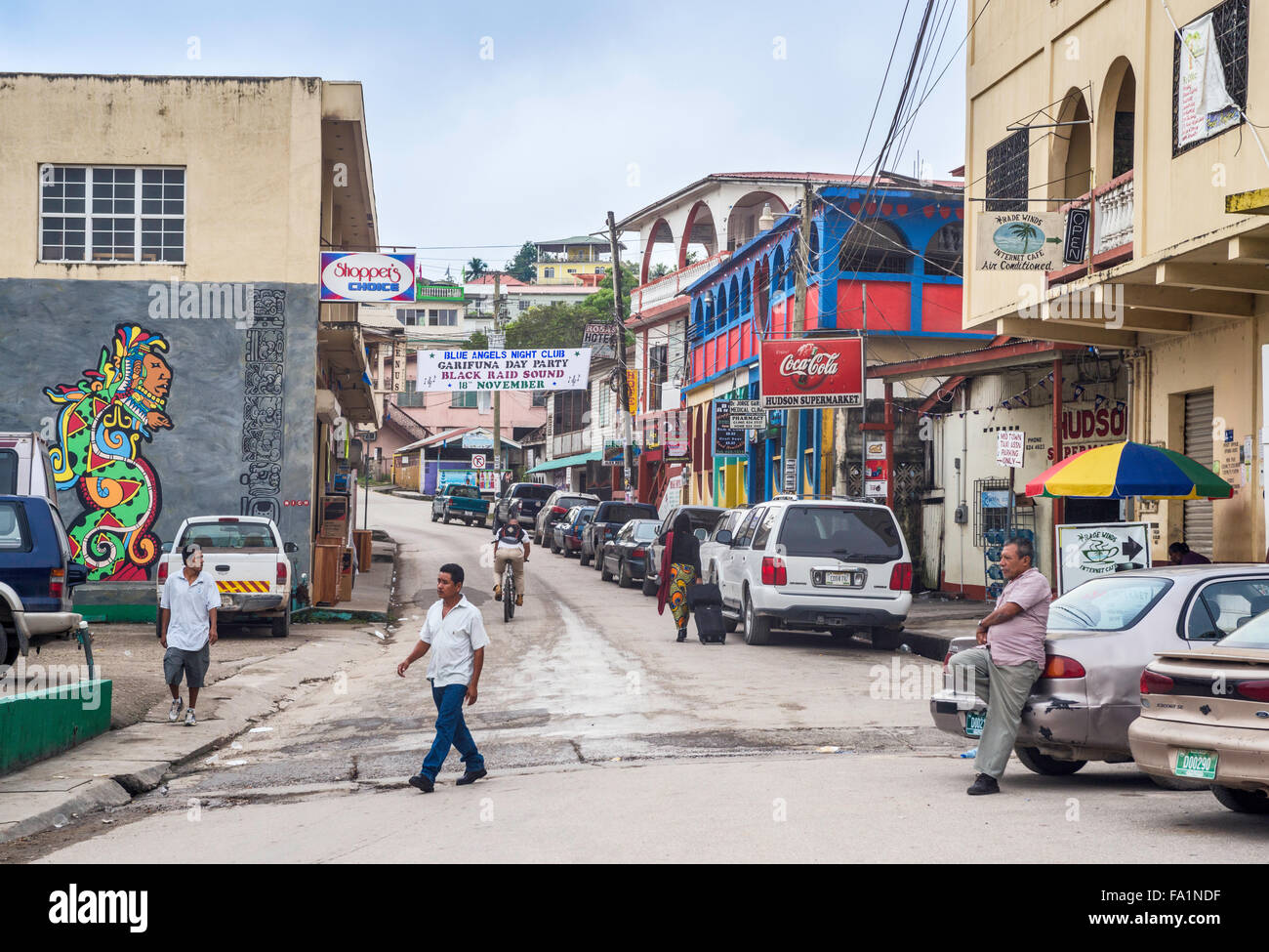 Hudson Street in San Ignacio, Cayo District, Belize, Central America ...