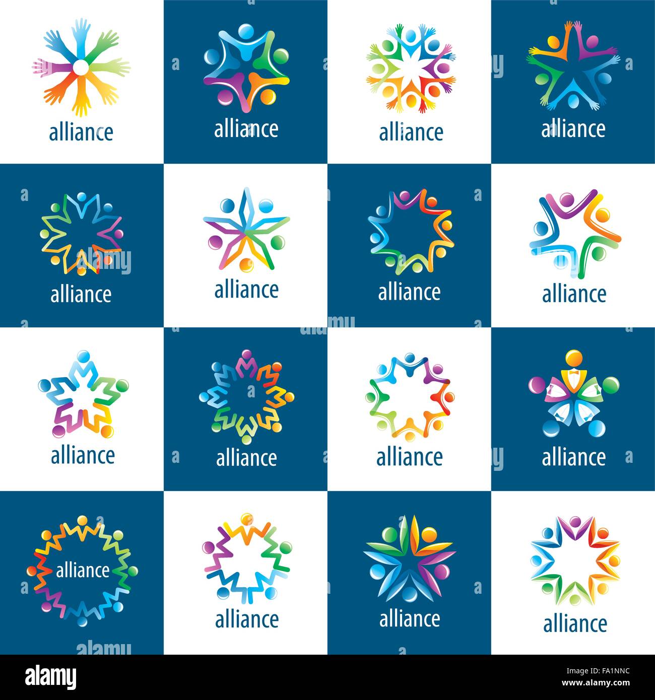 set of logos union people Stock Vector Image & Art - Alamy