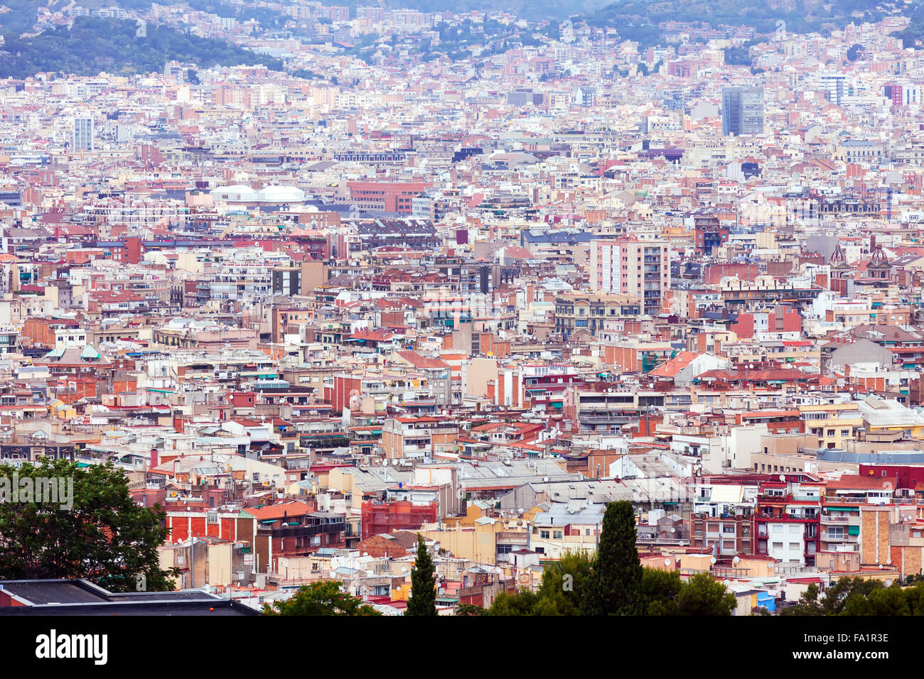 Top view of Barcelona from Montjuic. Catalonia Stock Photo - Alamy
