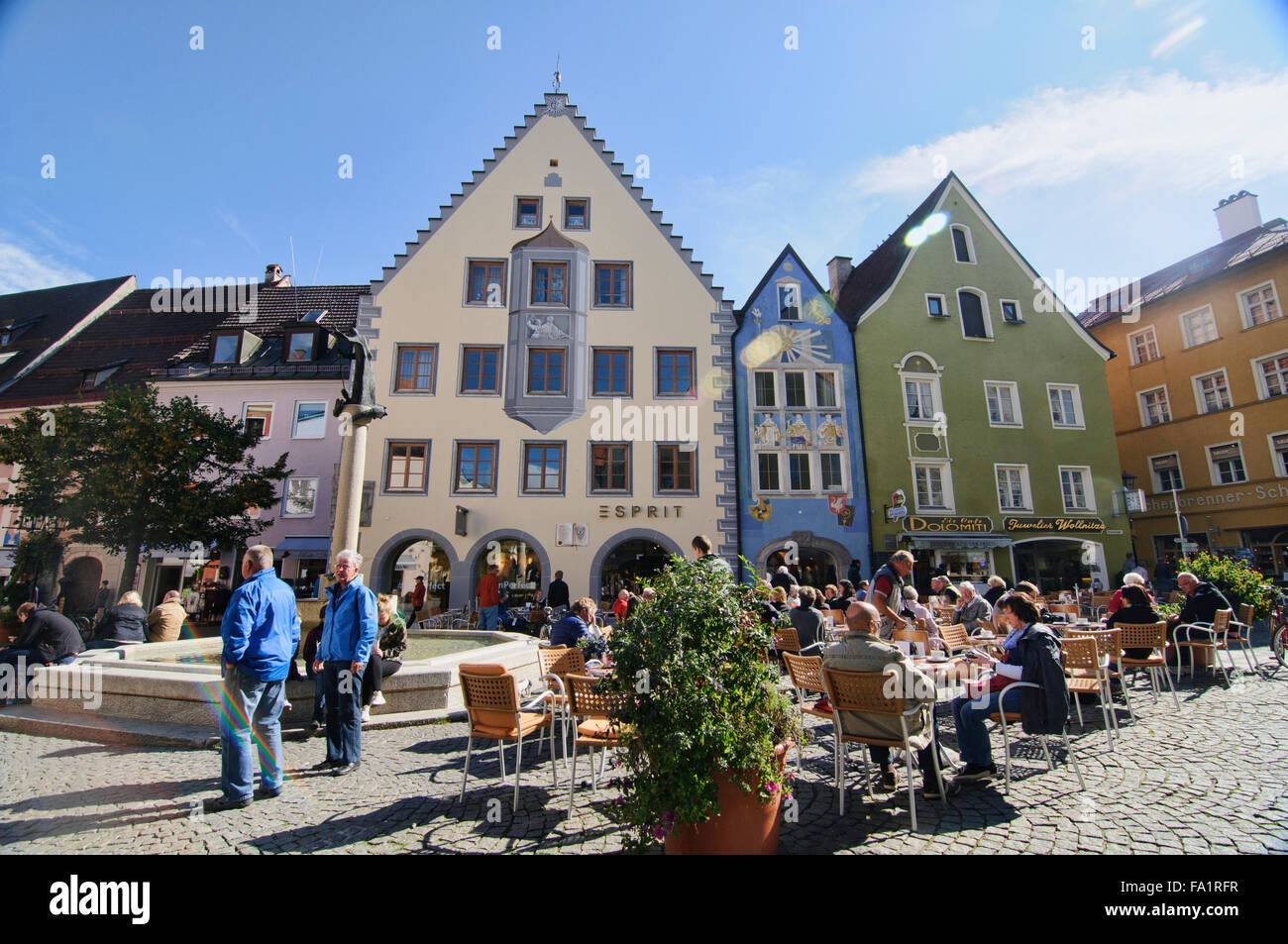 Scenes in the center of Old Town in Fussen, Germany Stock Photo - Alamy