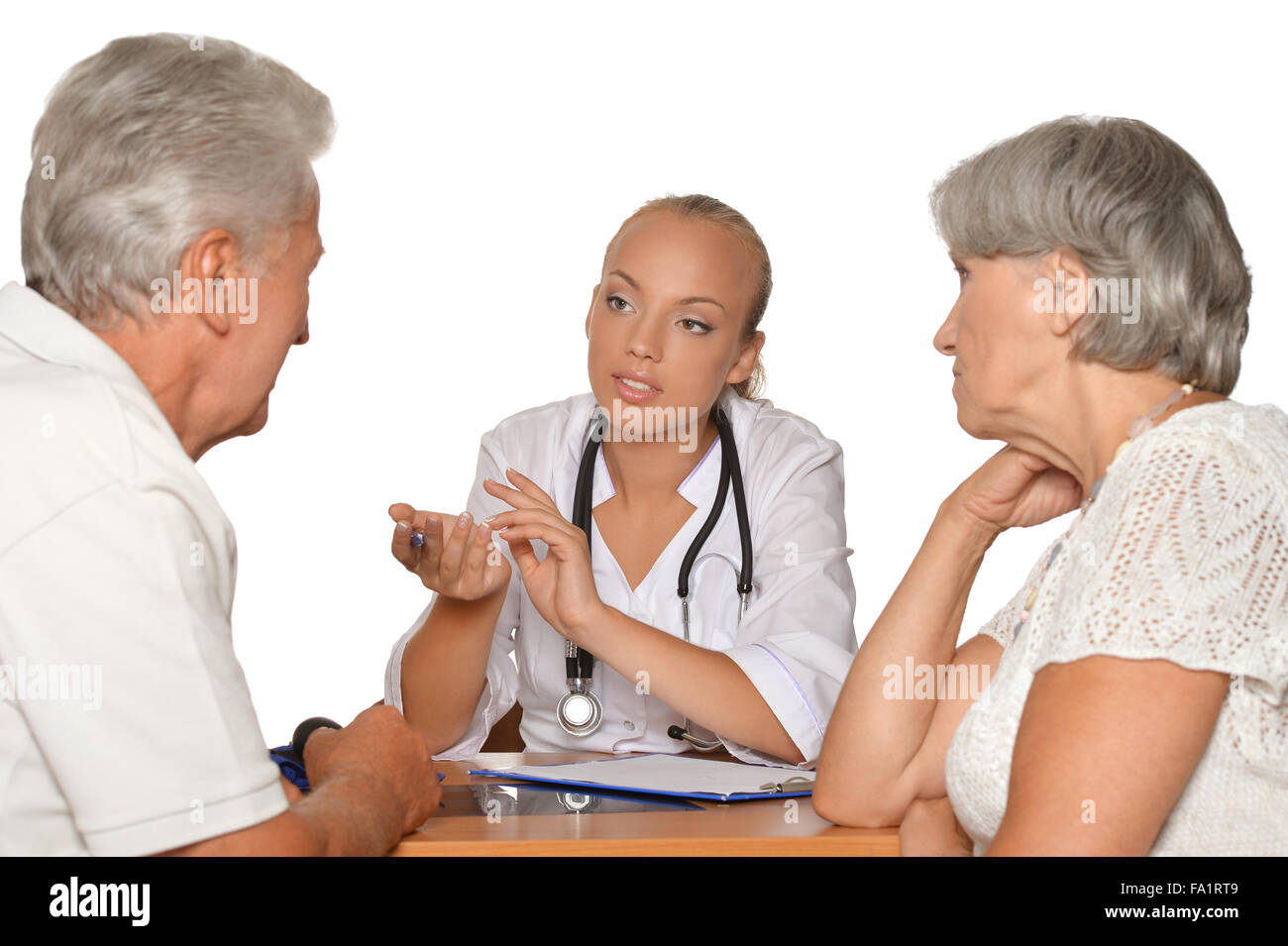 Doctor senior couple talk hi-res stock photography and images - Alamy