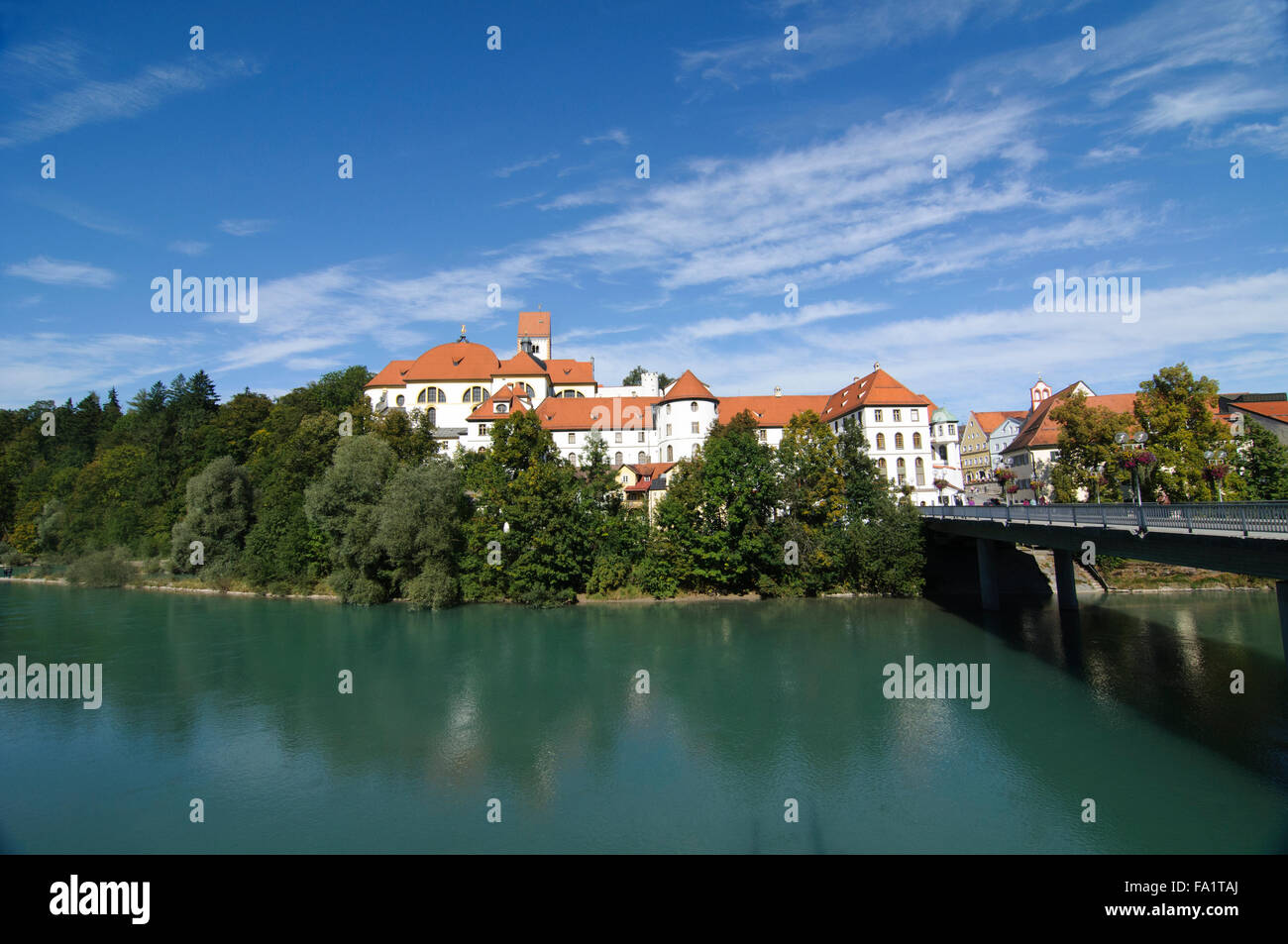 Benedictine Abbey of St. Mang at the Lech River in Fussen, Germany ...