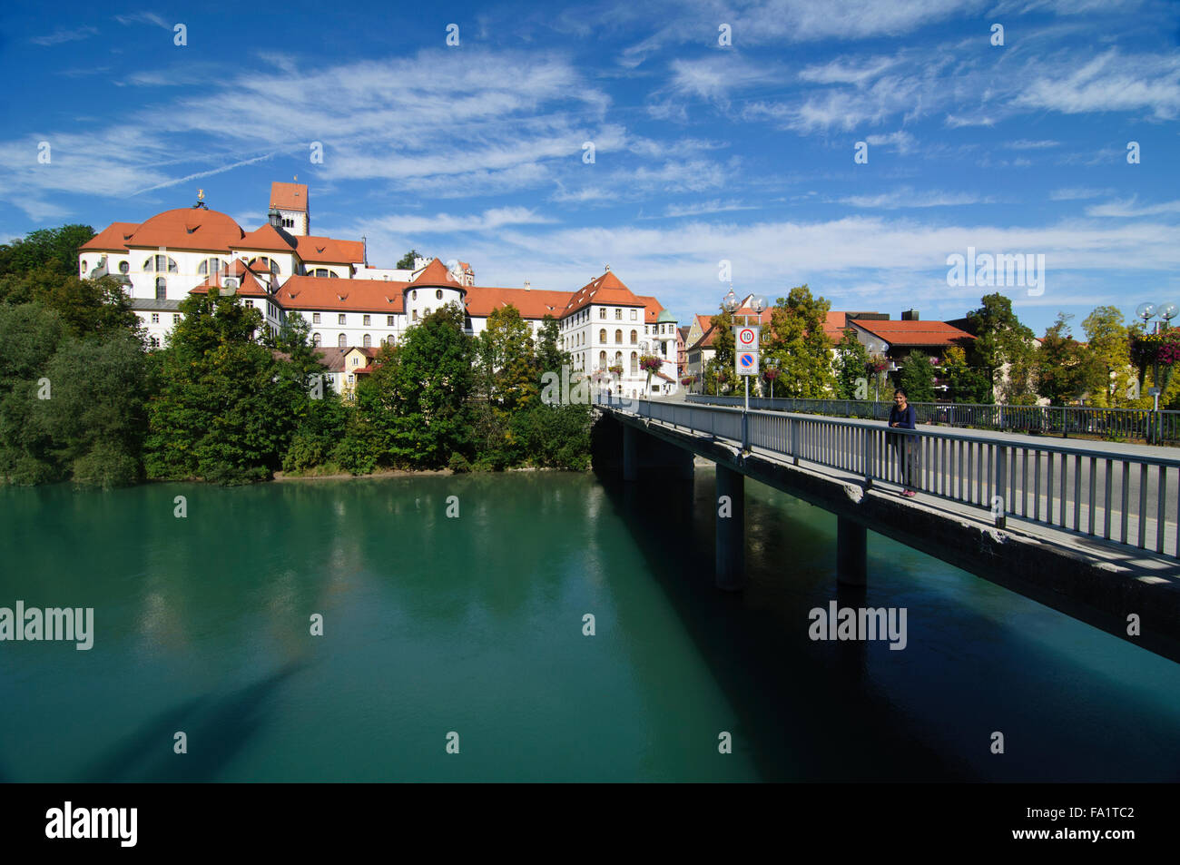 Benedictine Abbey of St. Mang at the Lech River in Fussen, Germany ...