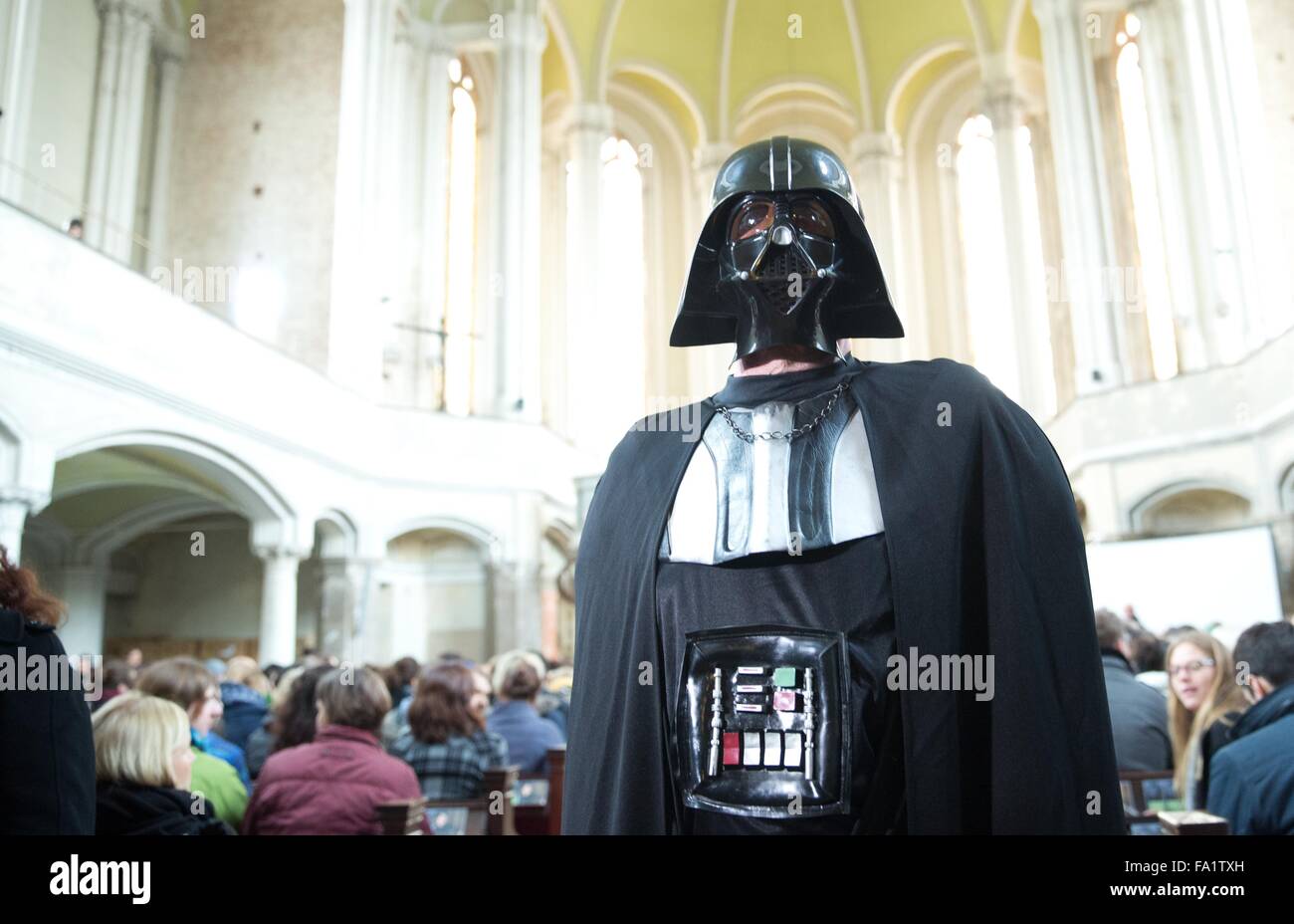 Berlin, Germany. 20th Dec, 2015. A man dressed up as Darth Vader for ...