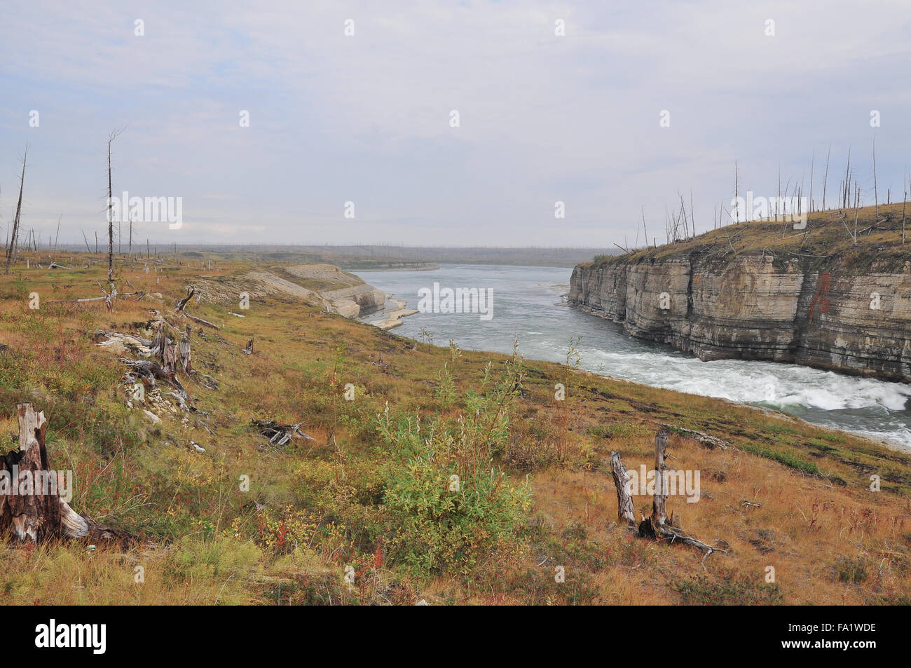 Threshold on the river. Violent rapids on the river Fishing, Putorana ...