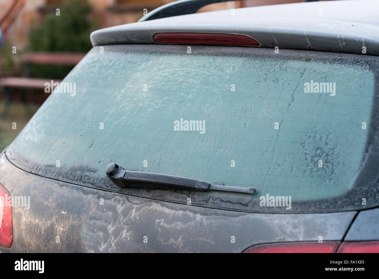 car covered with frost. Cold morning Stock Photo - Alamy
