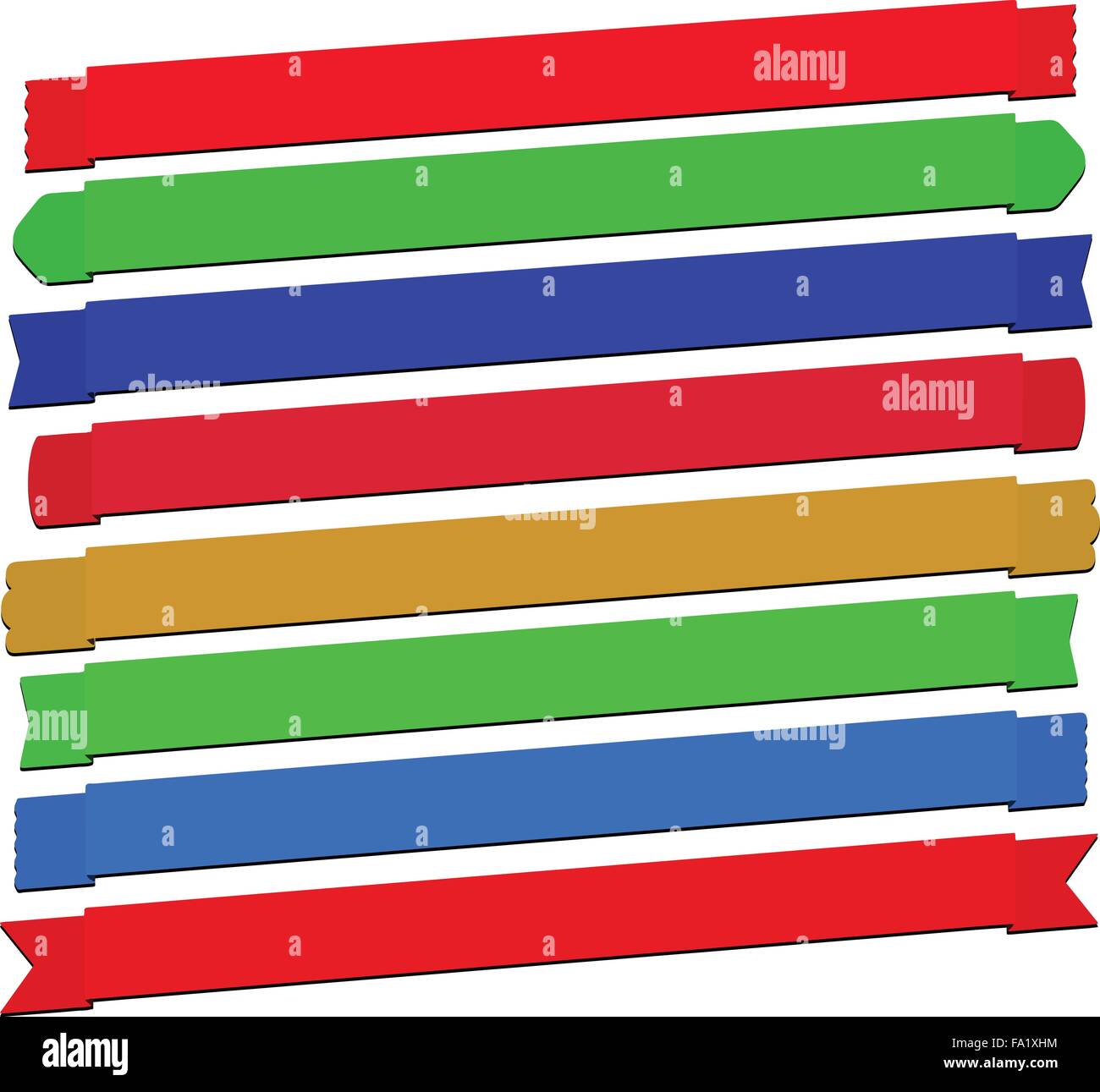 Semi Diagonal Banner Ribbons in Different Styles Stock Vector Image ...