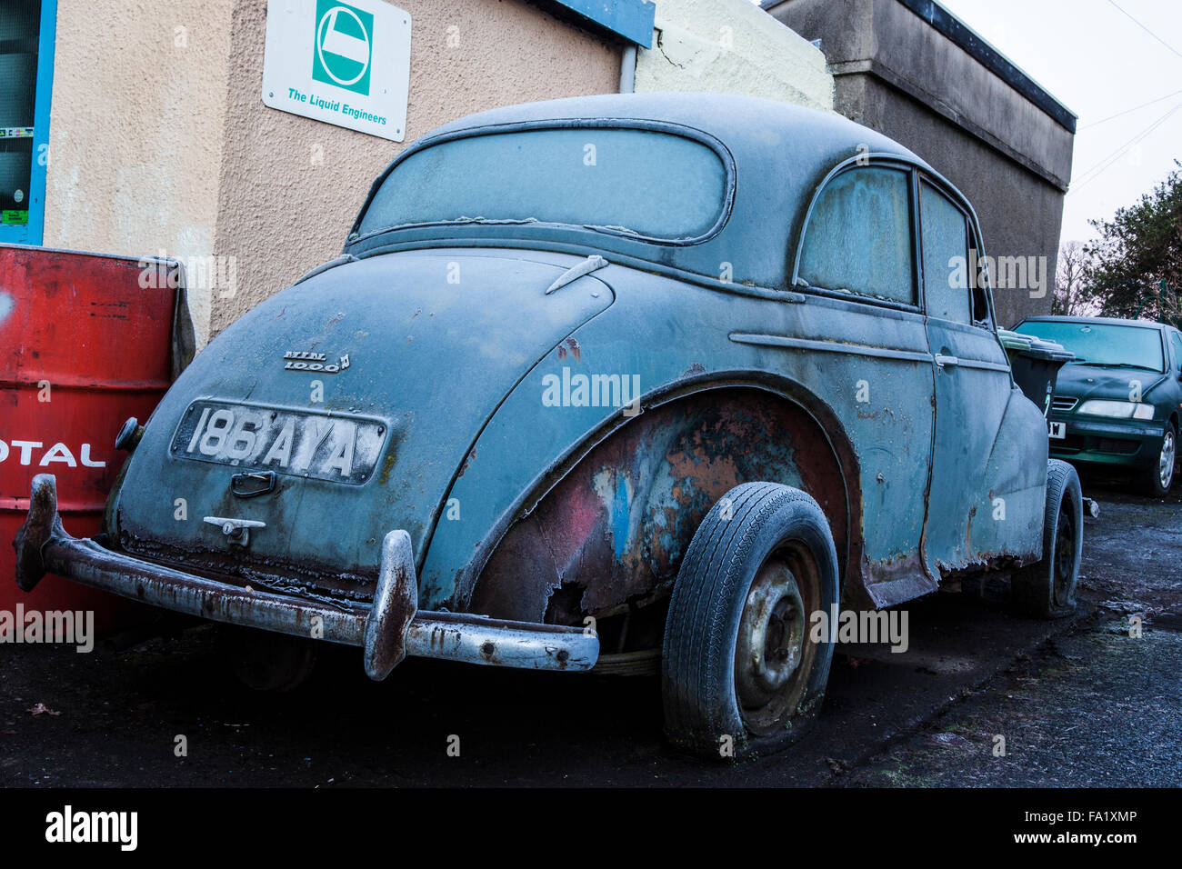 Old Morris Minor Car rusting away Stock Photo - Alamy