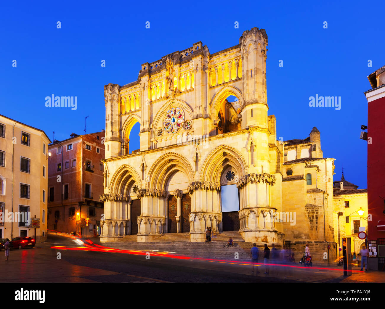 Evening view of Basilica of Our Lady of Grace (Cuenca Cathedral ...