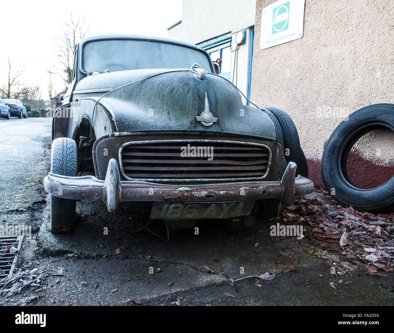Old Morris Minor Car rusting away Stock Photo - Alamy