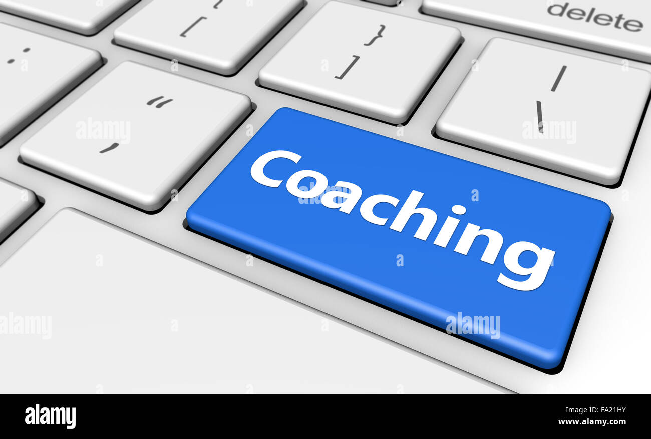 Training and life management concept 3d illustration with coaching sign ...