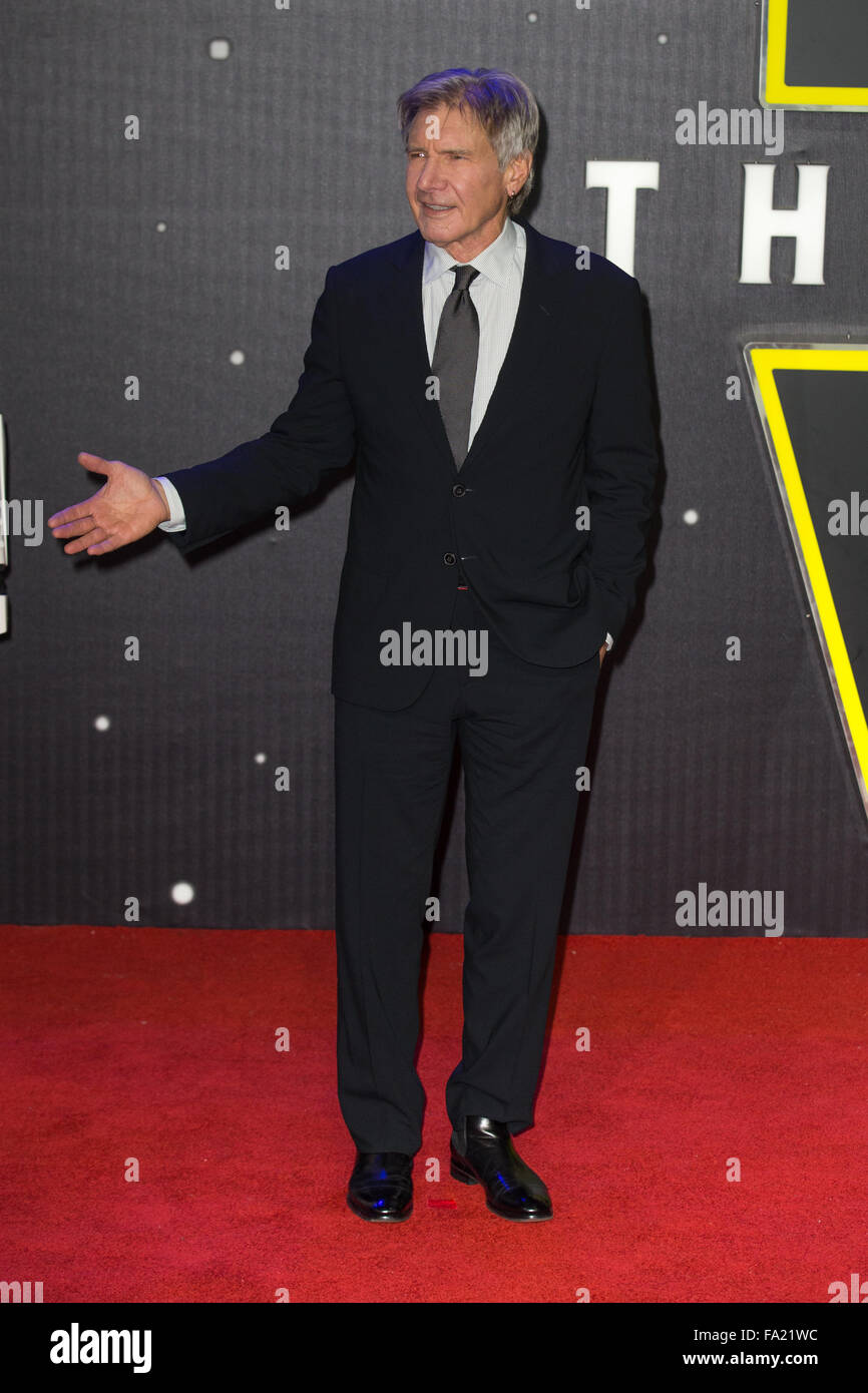 Harrison Ford attends the European Premiere of 'Star Wars: The Force ...