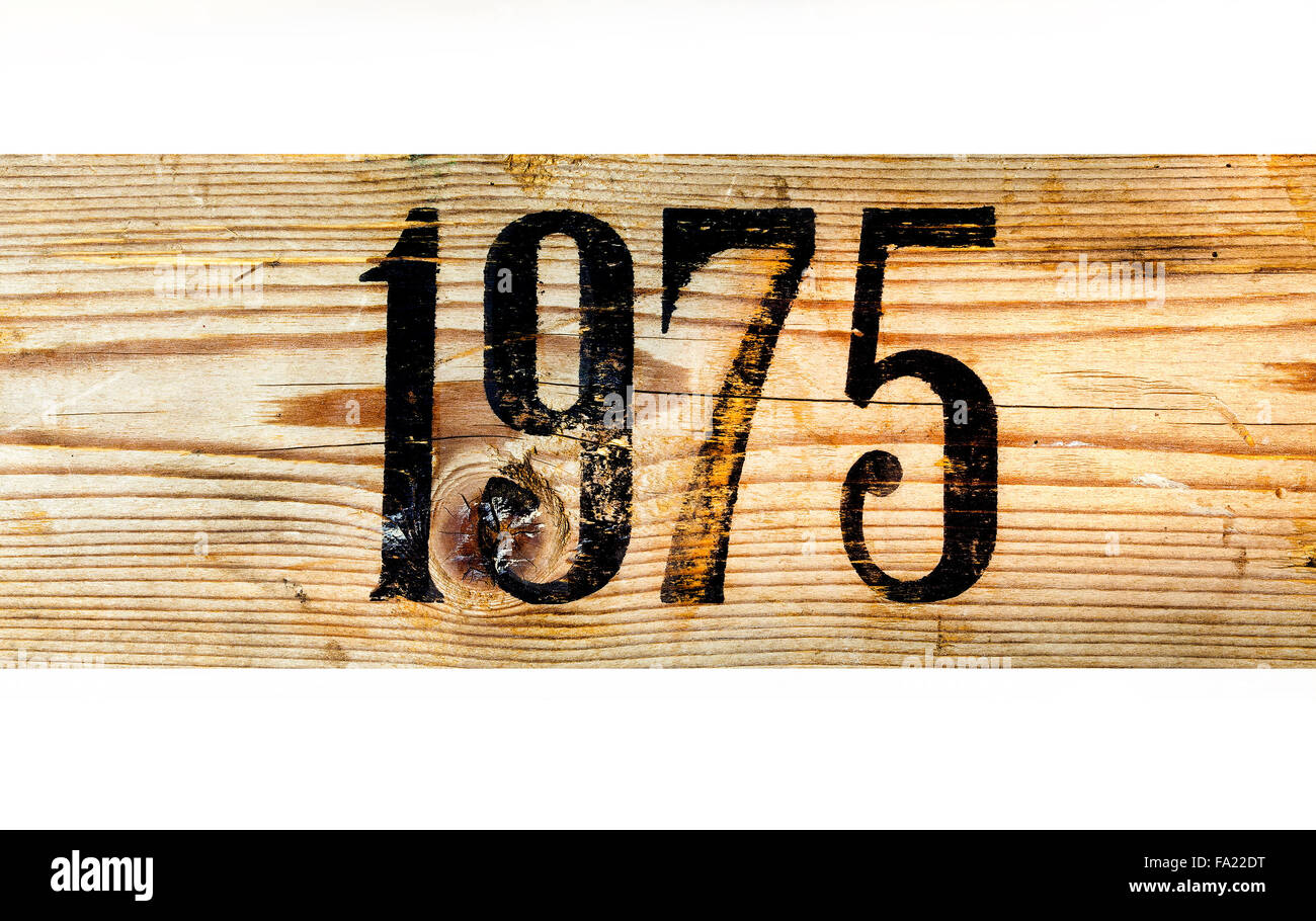 1975 Old Wooden Box on a White Background Stock Photo - Alamy