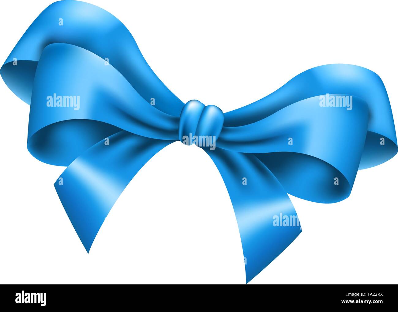 Blue realistic ribbon bow Stock Vector Images - Alamy