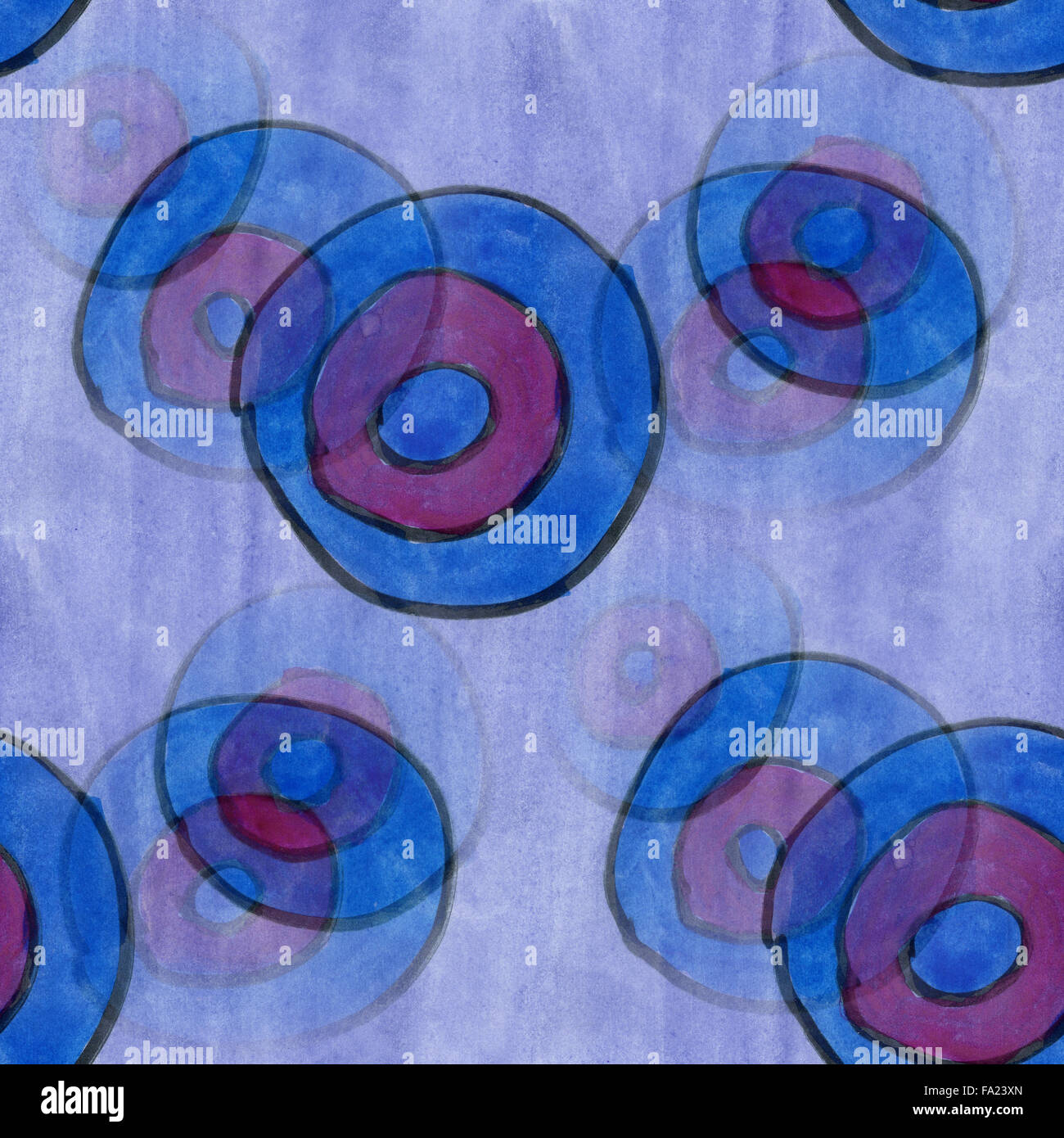 Seamless blue violet circle watercolor handmade wallpaper texture Stock ...
