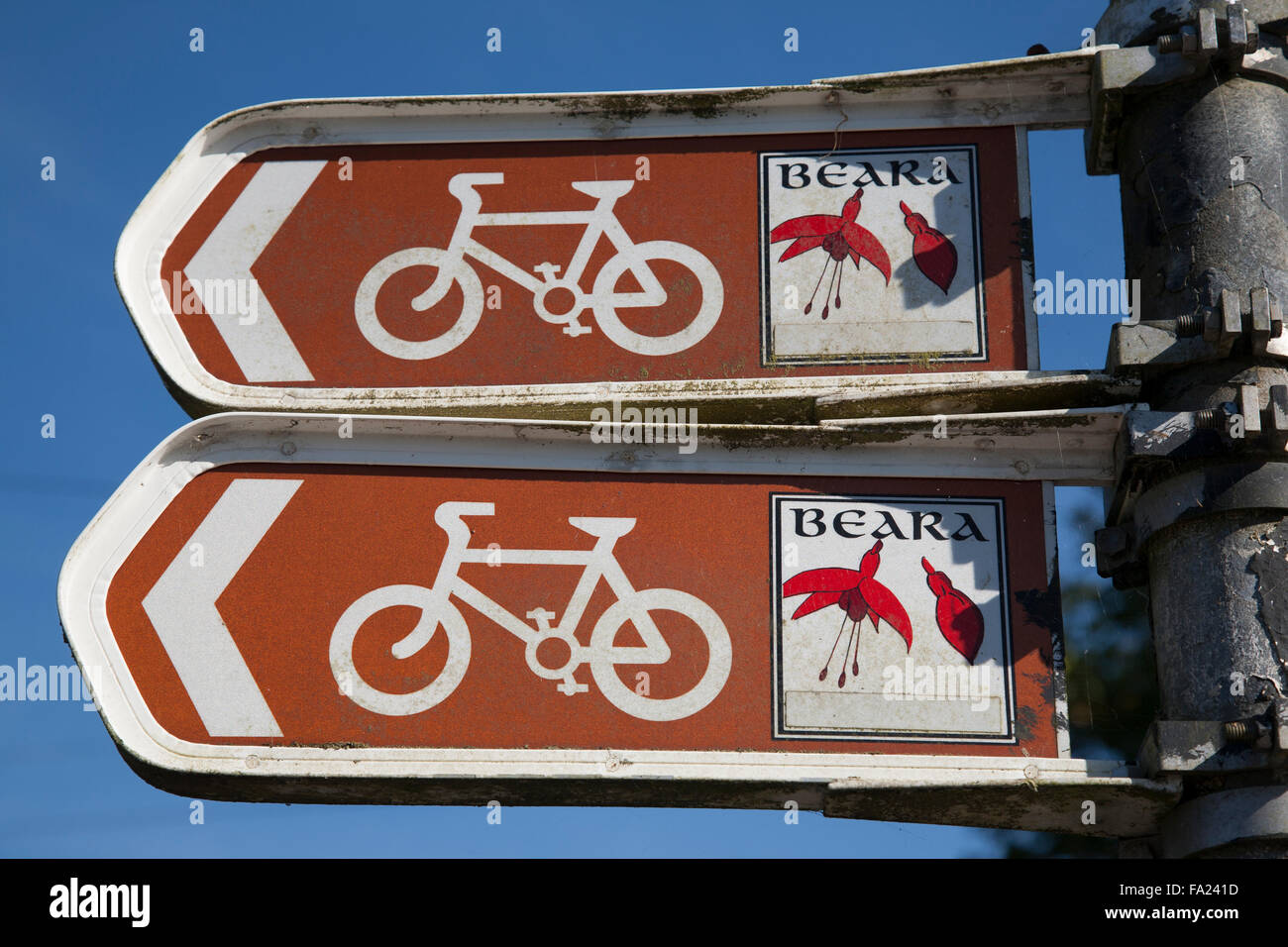 Cycle Path Sign; Beara Peninsula; Cork; Ireland Stock Photo - Alamy