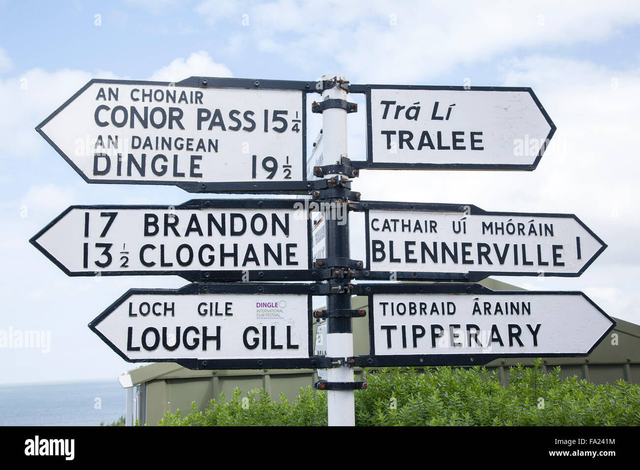 Signpost on Dingle Peninsula, Ireland Stock Photo - Alamy