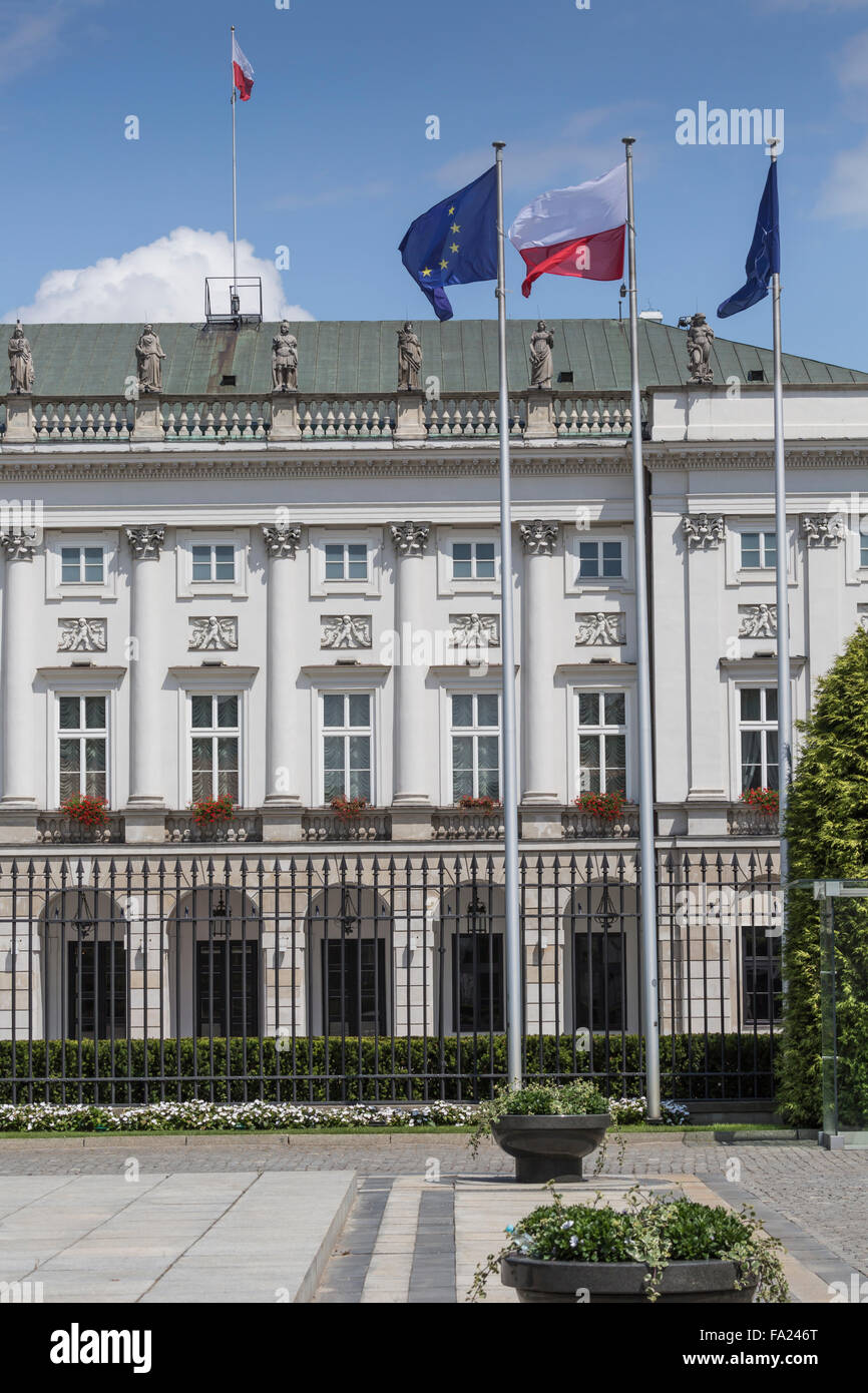 WARSAW, POLAND - JULY 09, 2015: Presidential Palace in Warsaw, Poland ...