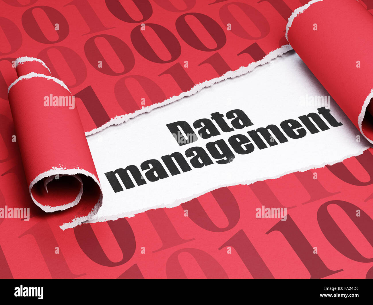 Data concept: black text Data Management under the piece of torn paper ...