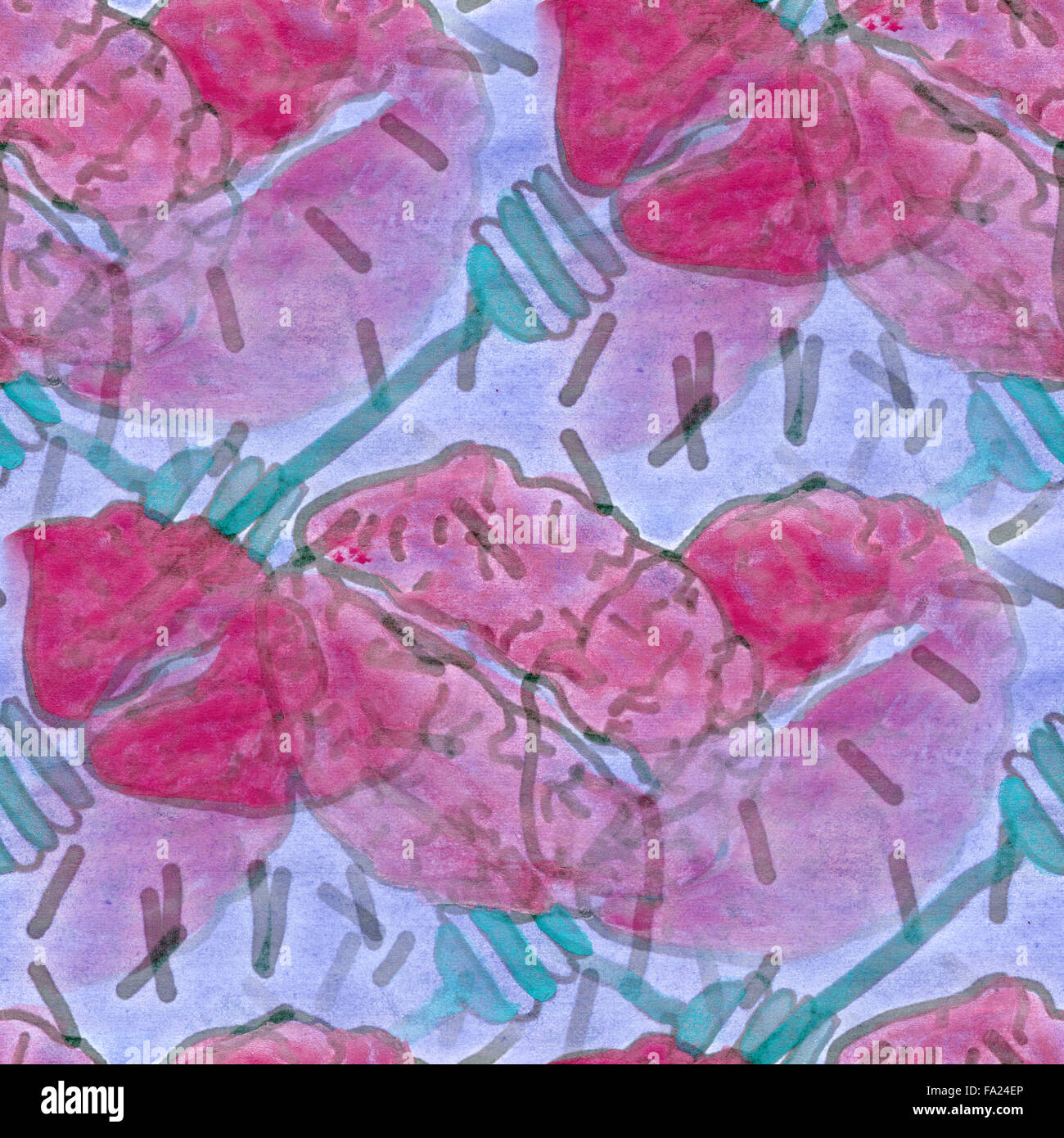 brain idea cartoon watercolor seamless texture wallpaper Stock Photo ...