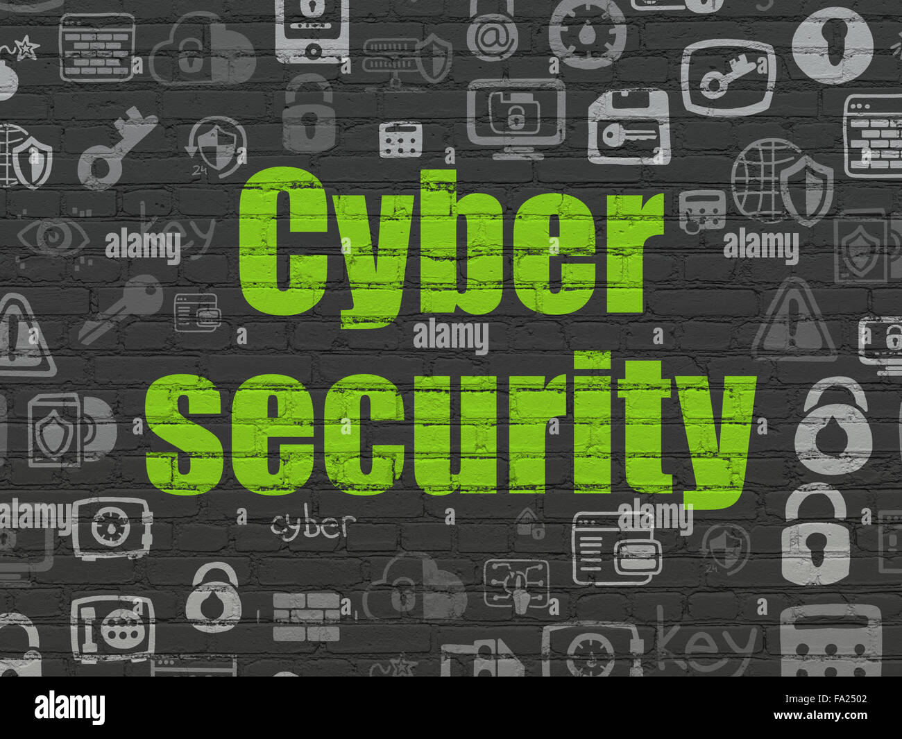 Protection concept: Cyber Security on wall background Stock Photo - Alamy