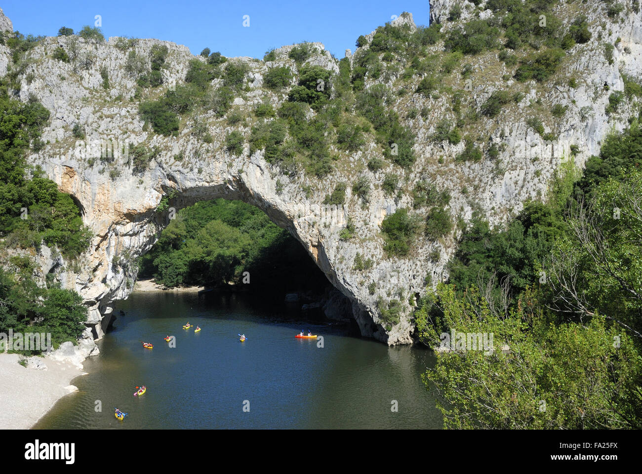 Famous place in Ardeche, France. Vallon Pont d'Arc Stock Photo - Alamy
