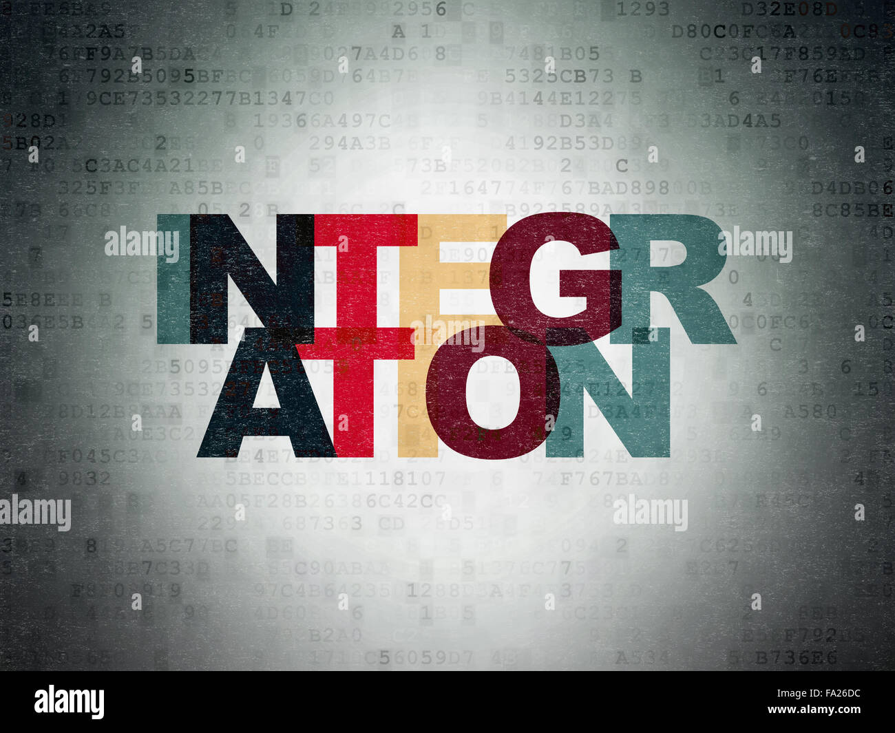 Business concept: Integration on Digital Paper background Stock Photo ...