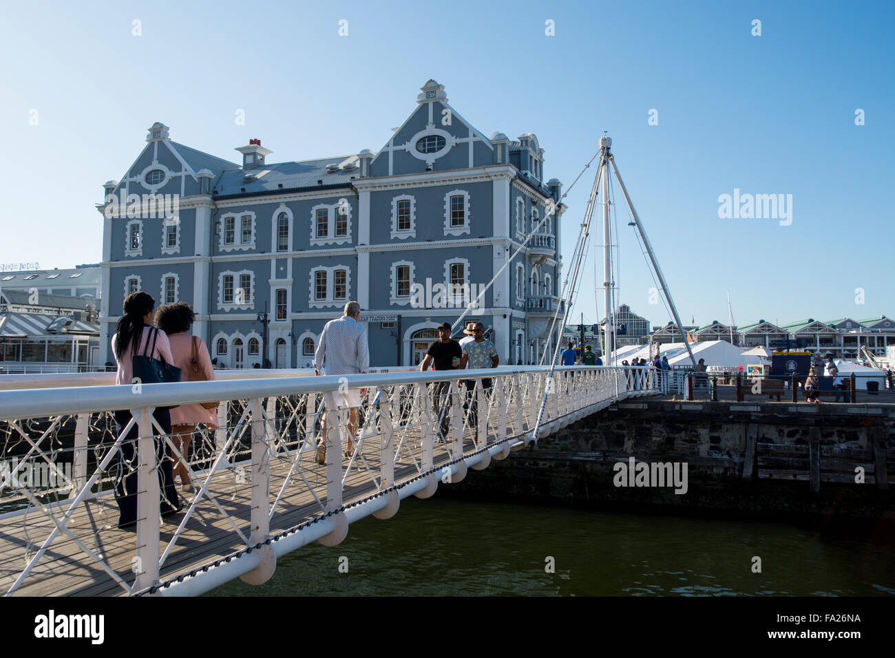 South Africa, Cape Town. Victoria & Alfred Waterfront Swing Bridge ...