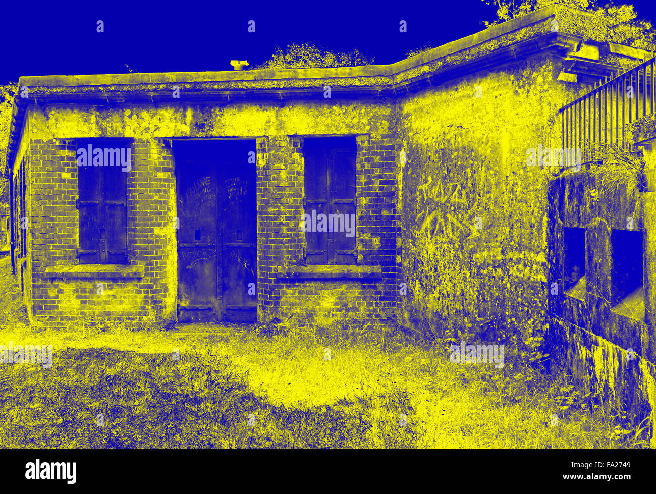A digitally altered image of the old fort (WW2) on the top of Box Hill ...