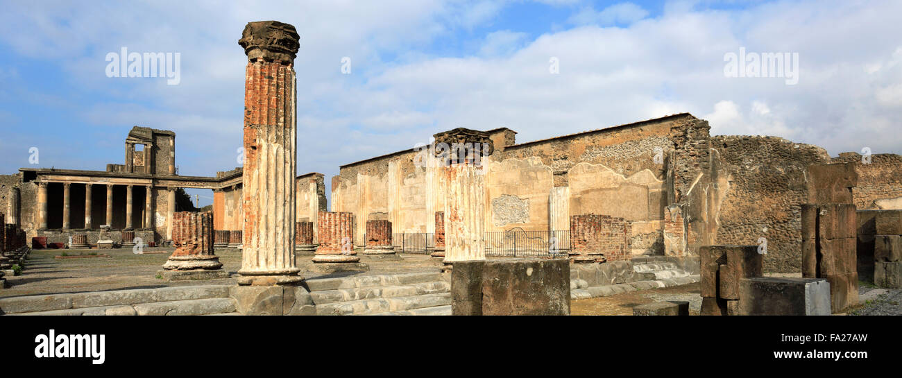 The Basilica area, Forum of Pompeii, the Roman city buried in lava near ...