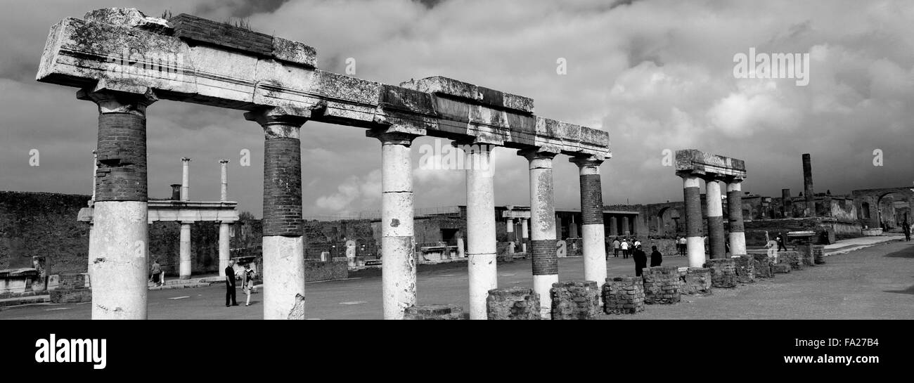 The Forum area of Pompeii, the Roman city buried in lava near Naples ...