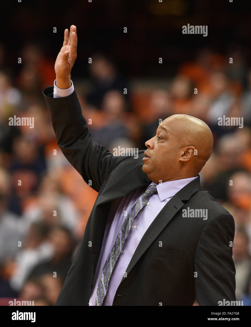 Syracuse, NY, USA. 19th Dec, 2015. Cornell head coach Bill Courtney ...