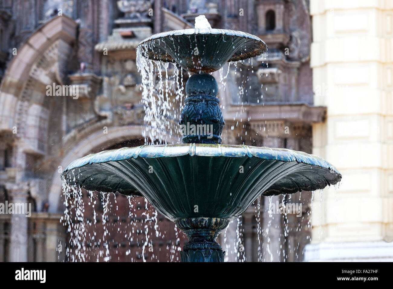 beautiful fountain in the town square Stock Photo - Alamy