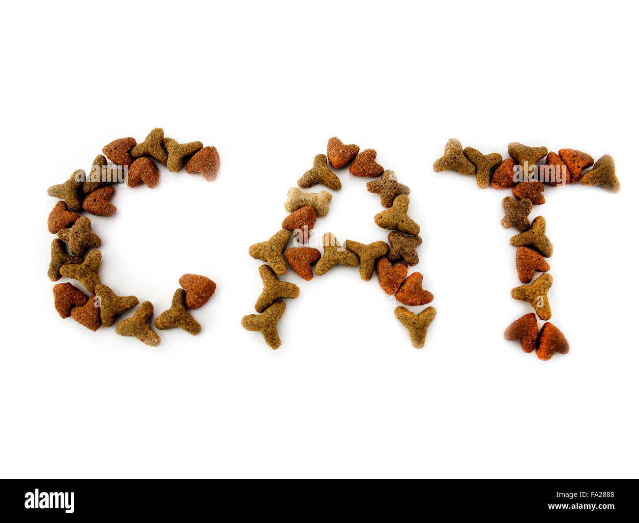 Close up image of dry cat food isolated on white background Stock Photo ...