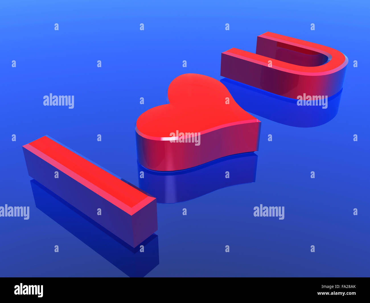I Love U - computer generated image Stock Photo - Alamy