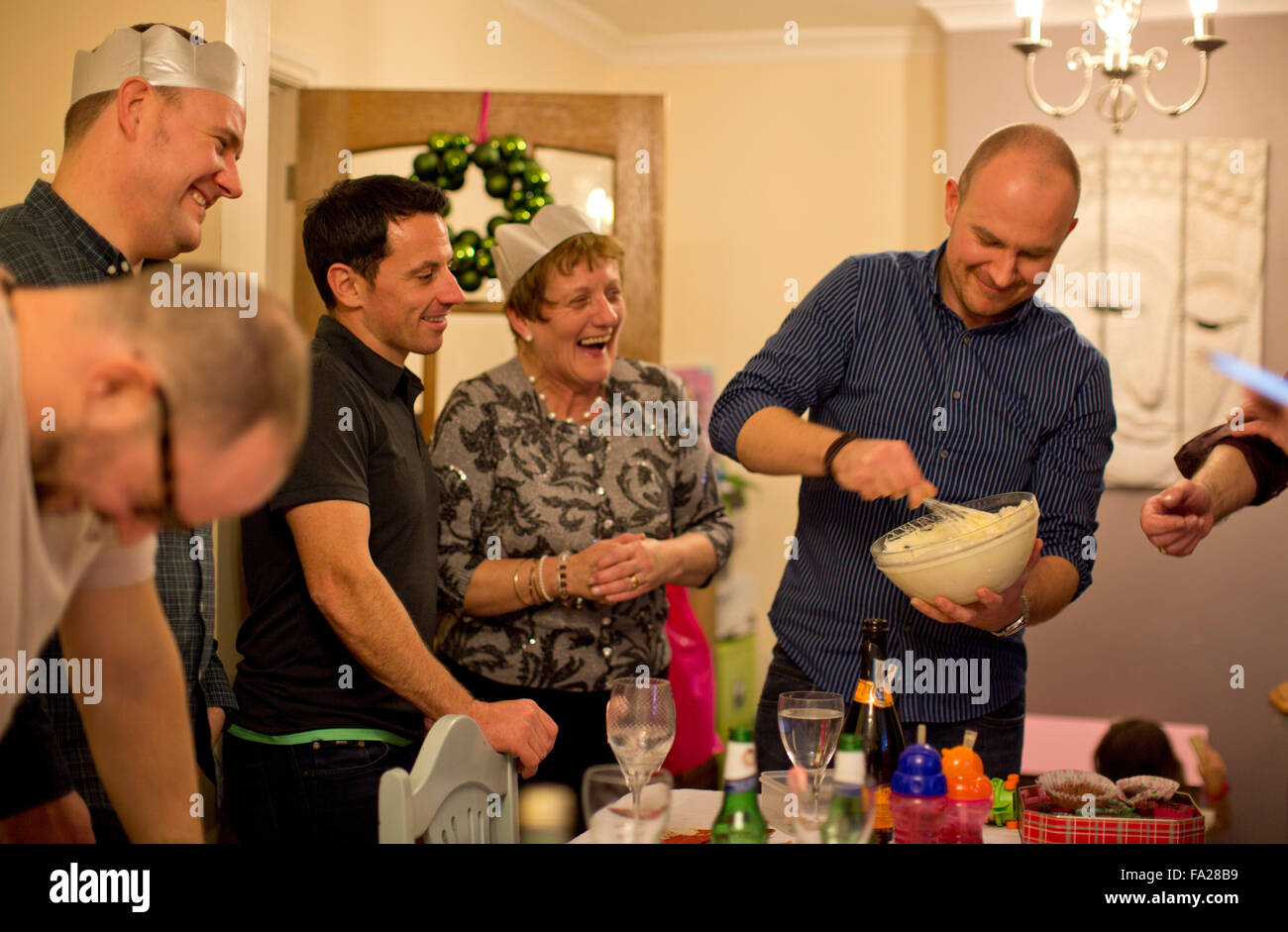 Family gathering at Christmas Stock Photo - Alamy