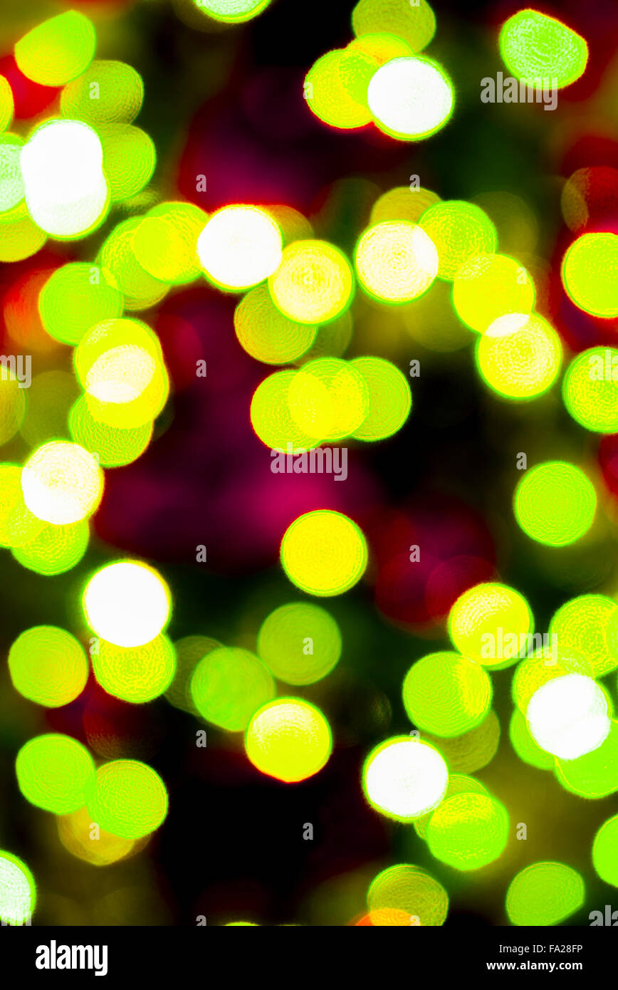 Festive Christmas tree lights bokeh Effect Stock Photo - Alamy