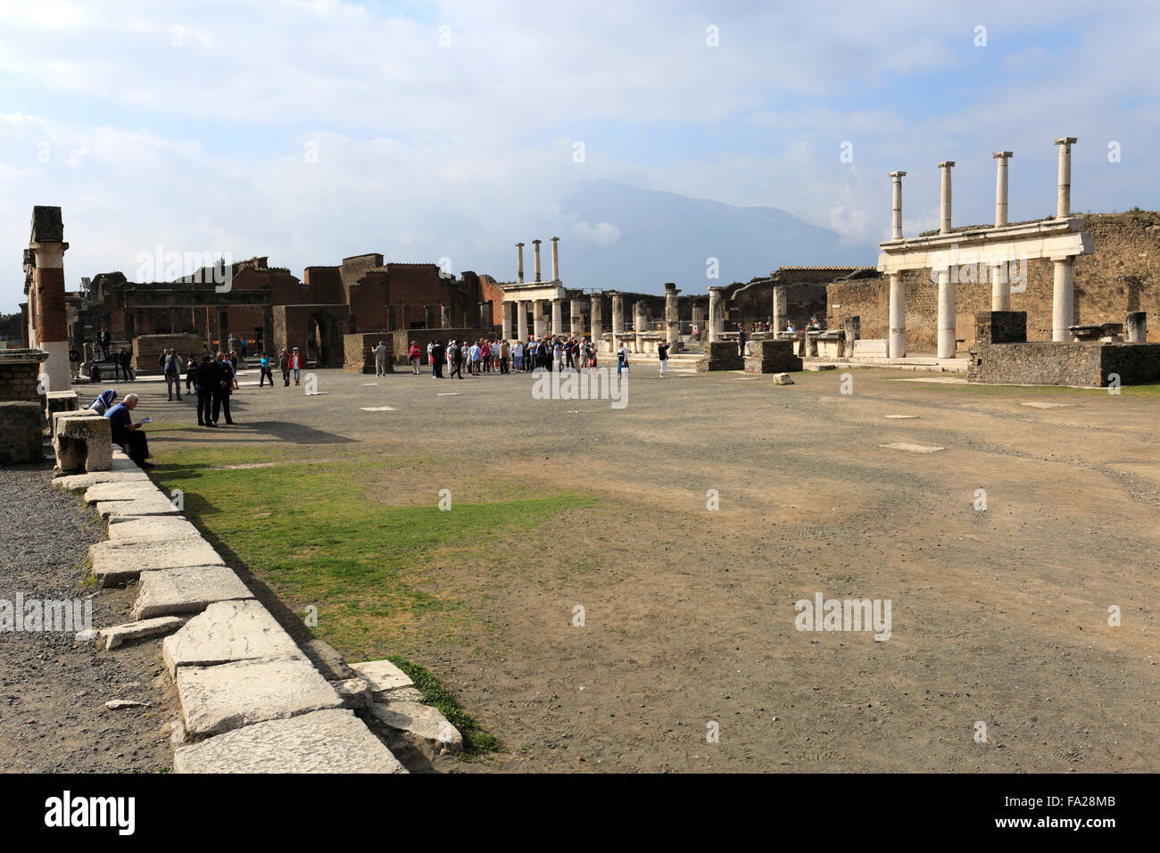 The Forum area of Pompeii, the Roman city buried in lava near Naples ...