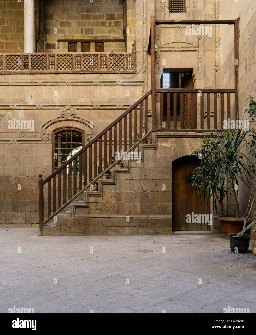 A courtyard of Zeinab Khatoun house, a historic house in Old Cairo ...