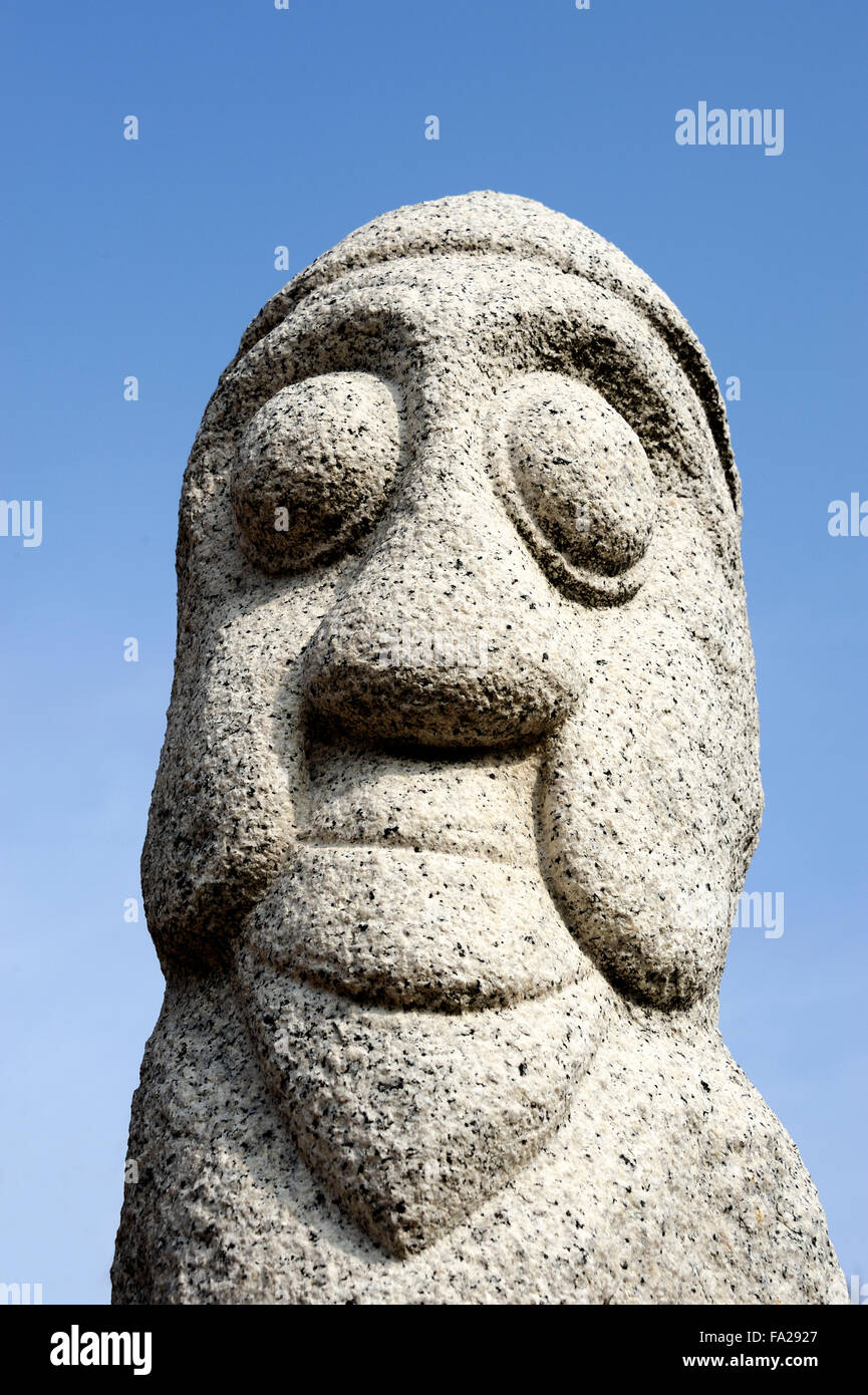 Primitive stone statue for guarding tombs of important people at ...