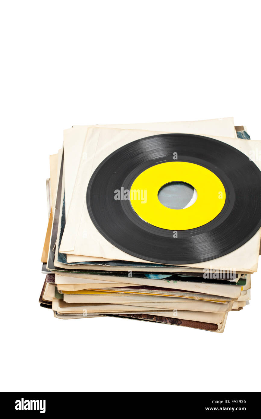 Old Vinyl records stack Stock Photo - Alamy