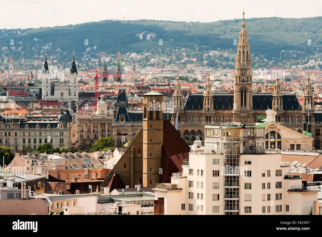 Vienna, Austria, the view of the city from the observation deck of the ...