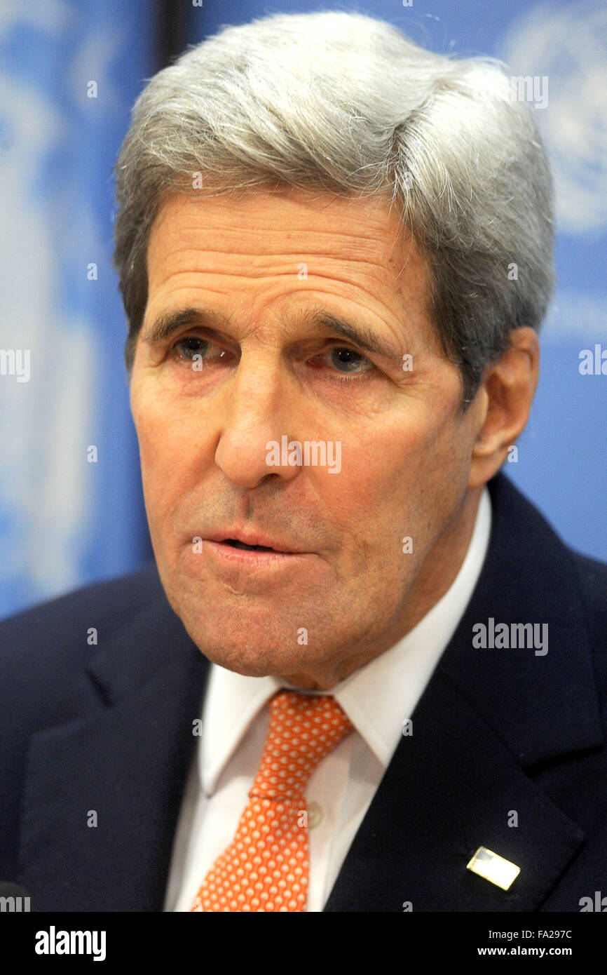 Secretary of State John Kerry addresses the press. Following the ...